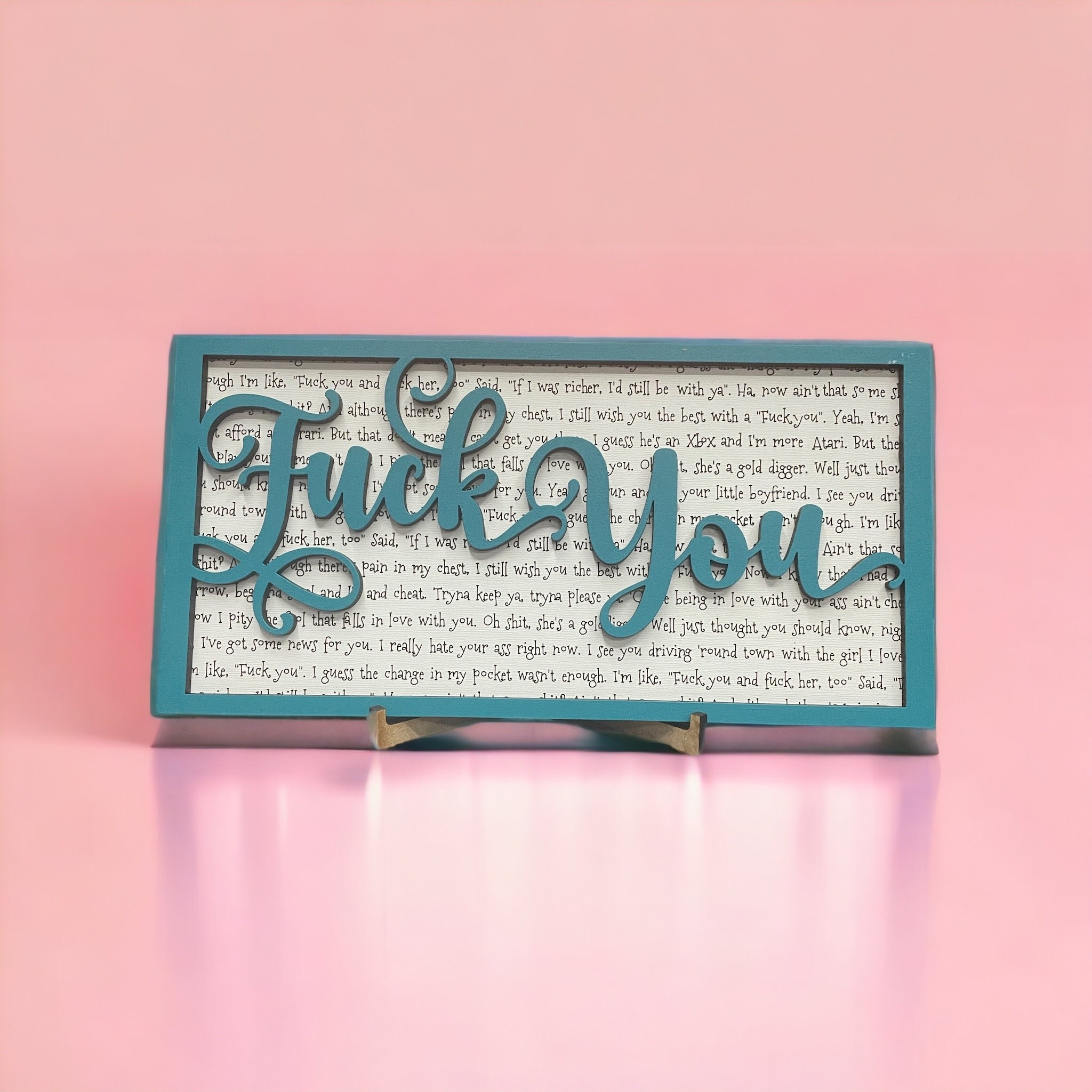 Song Lyric Stand and Frame F You DIGITAL FILE ONLY - Etsy