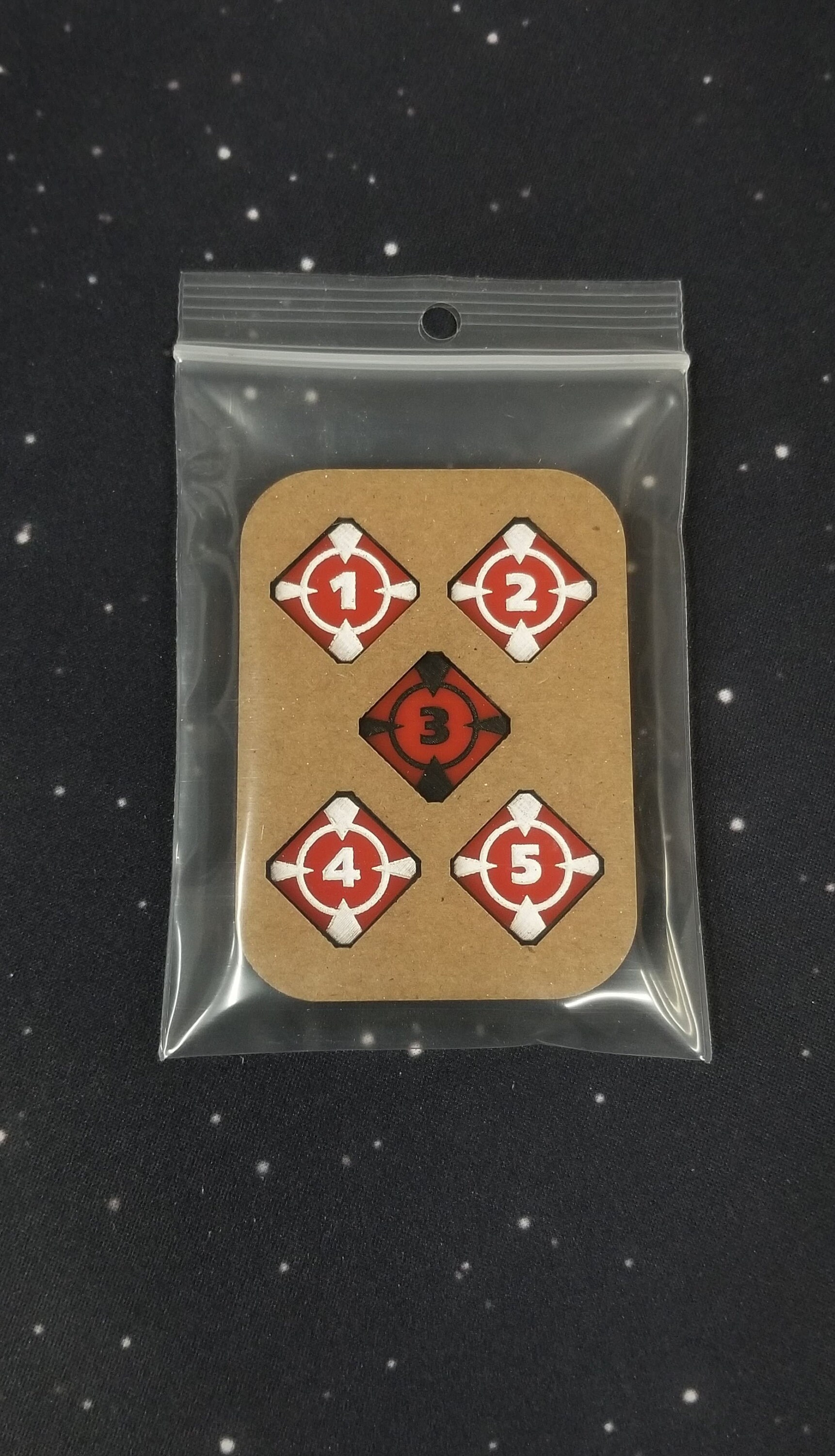 Double-sided Target Lock tokens for use with X-wing 2