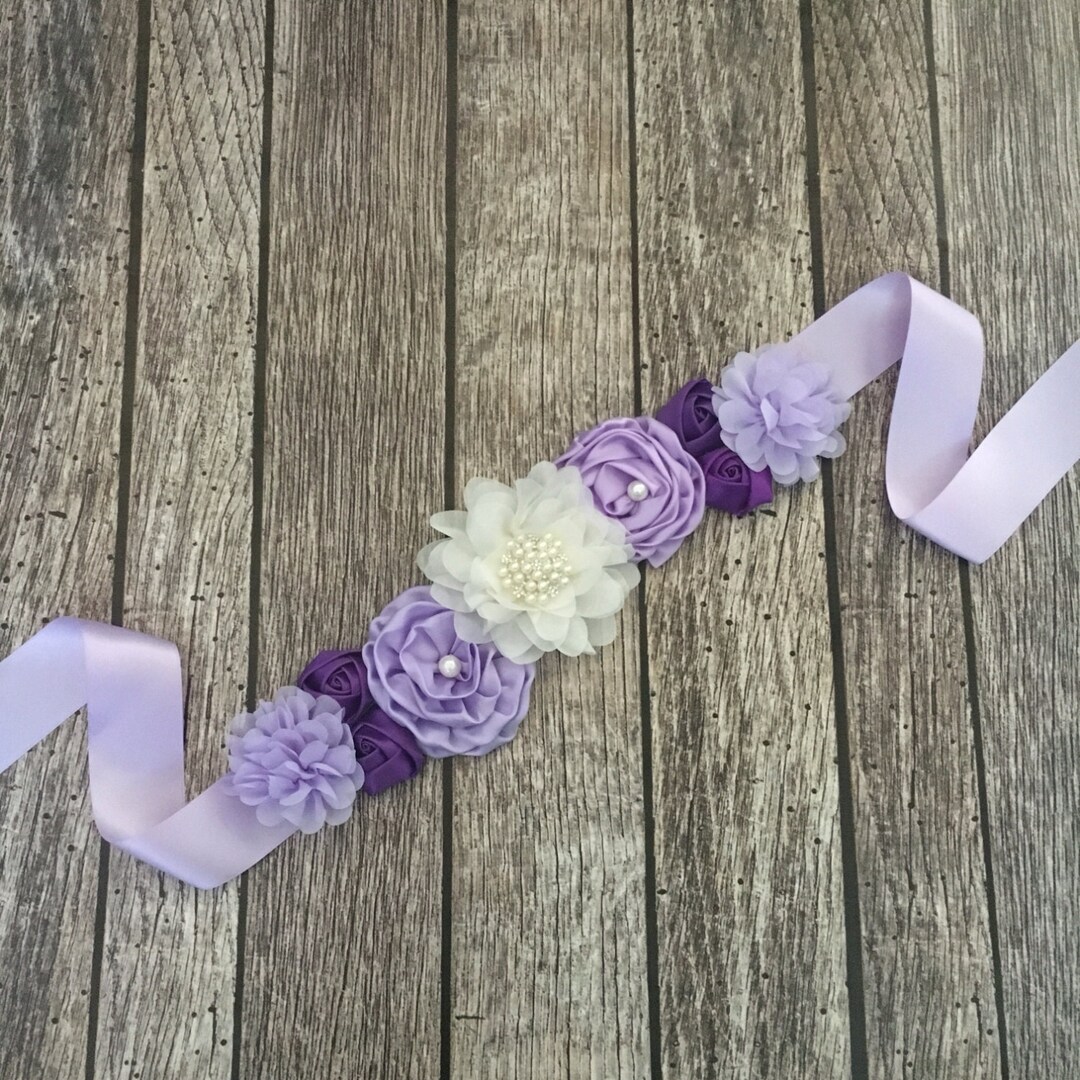 Maternity Sash Purple Maternity Sash Ivory Maternity Sash - Etsy