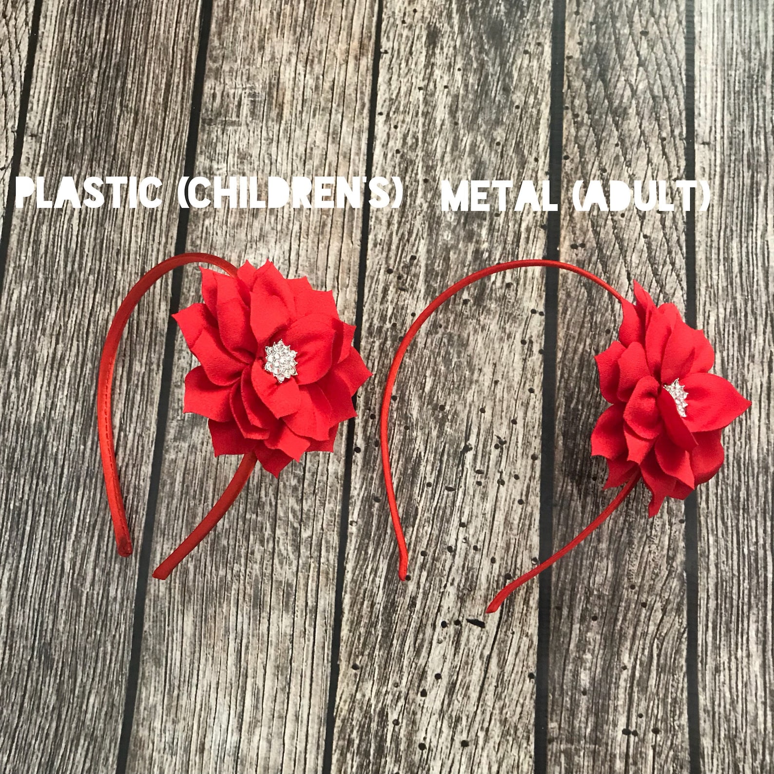 Red Headband, Christmas Headband, Poinsettia Headband, Red Poinsettia ...