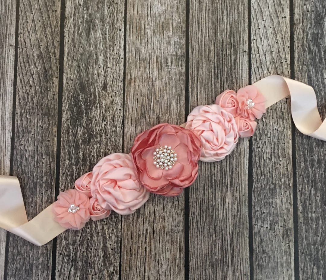 Maternity Sash Peach Maternity Sash Coral Maternity Sash - Etsy