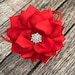 Red Headband, Christmas Headband, Poinsettia Headband, Red Poinsettia ...