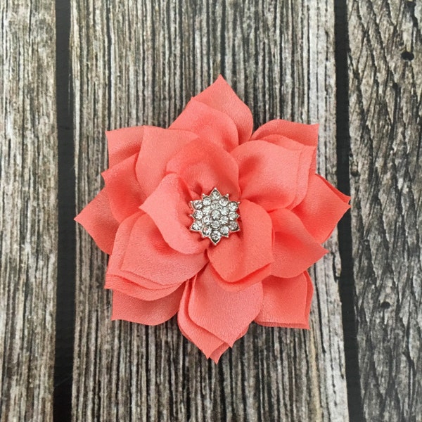 Coral Flower Hair Pin - Etsy