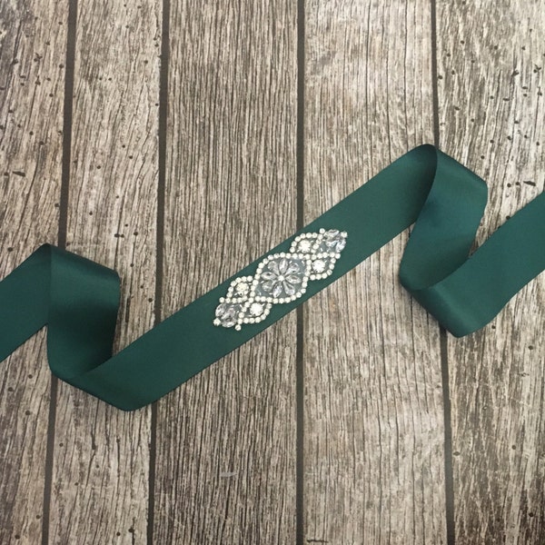Emerald Green Sash - Etsy