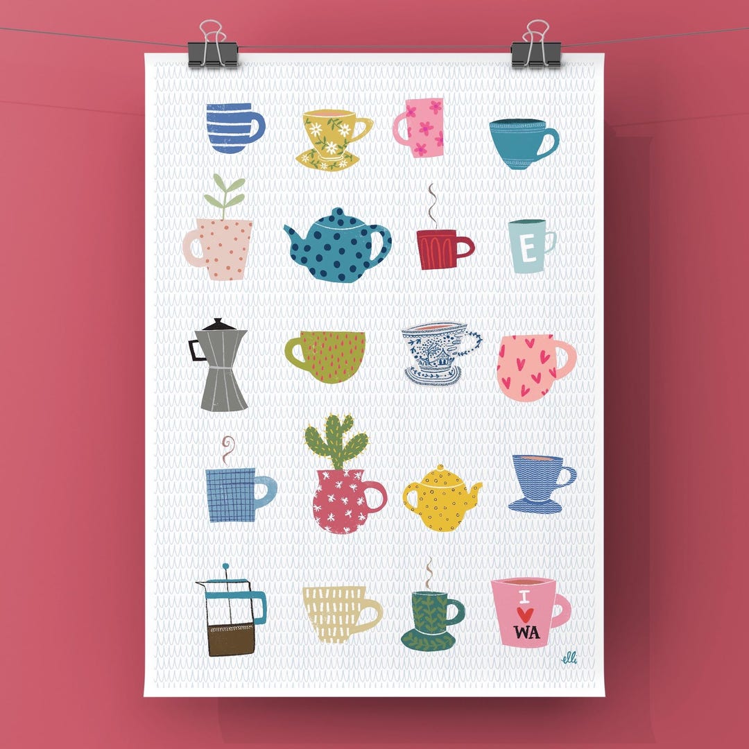 Happy Cuppa - A3 Print - Etsy