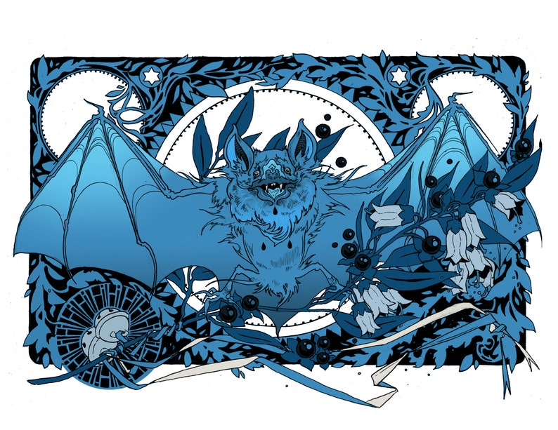 Blue Bat - Etsy