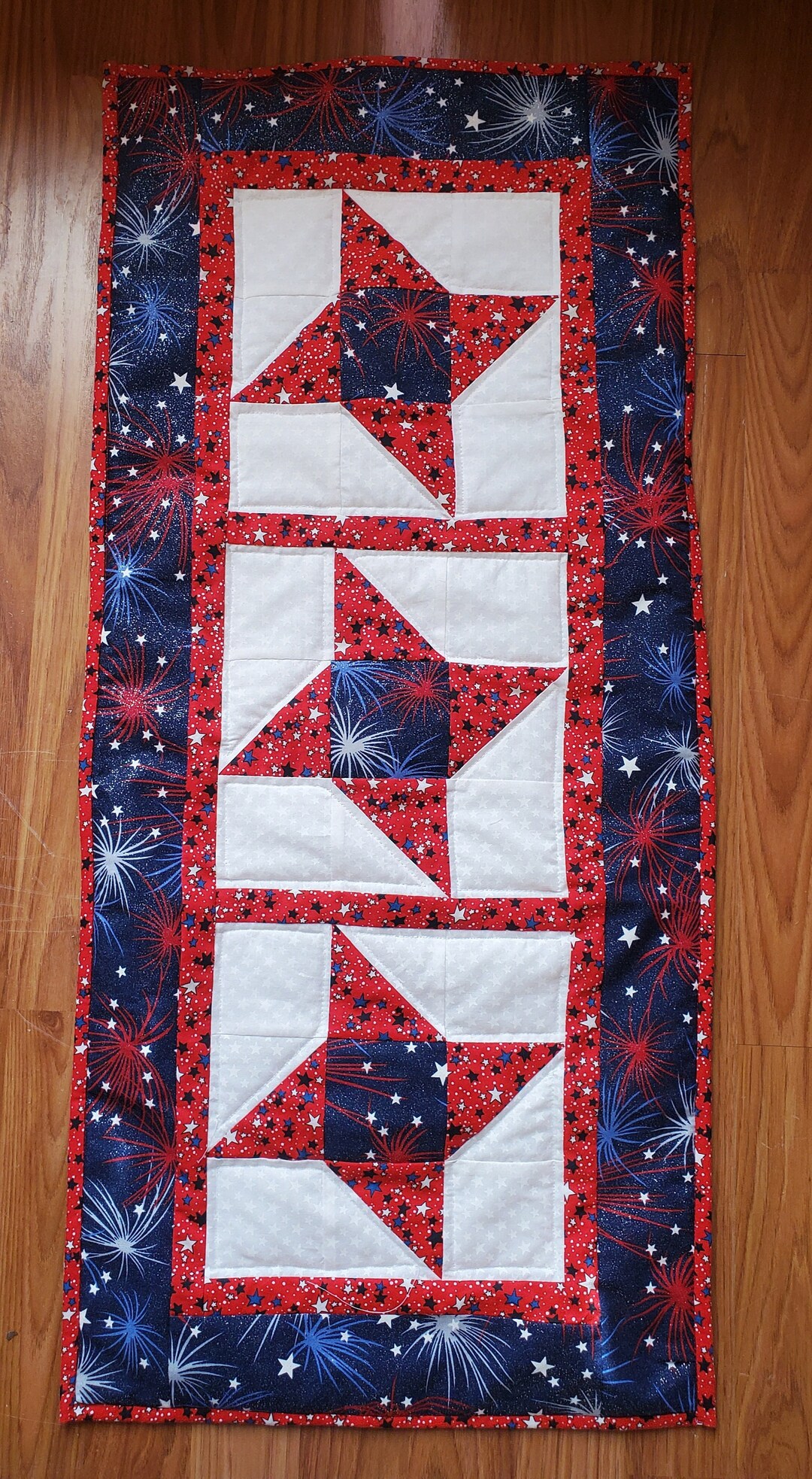 Patriotic Quilted Table Runner - Etsy