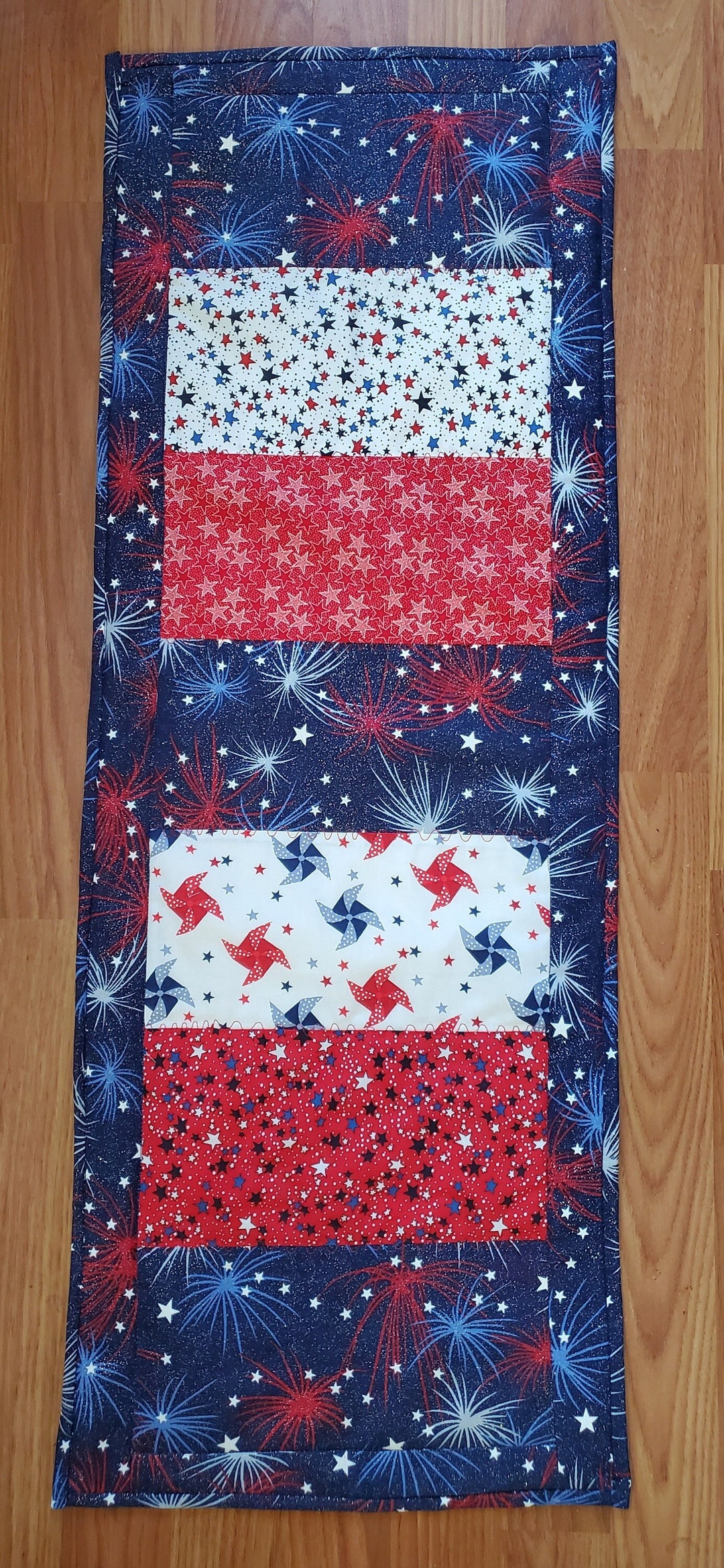 Patriotic Quilted Table Runner - Etsy