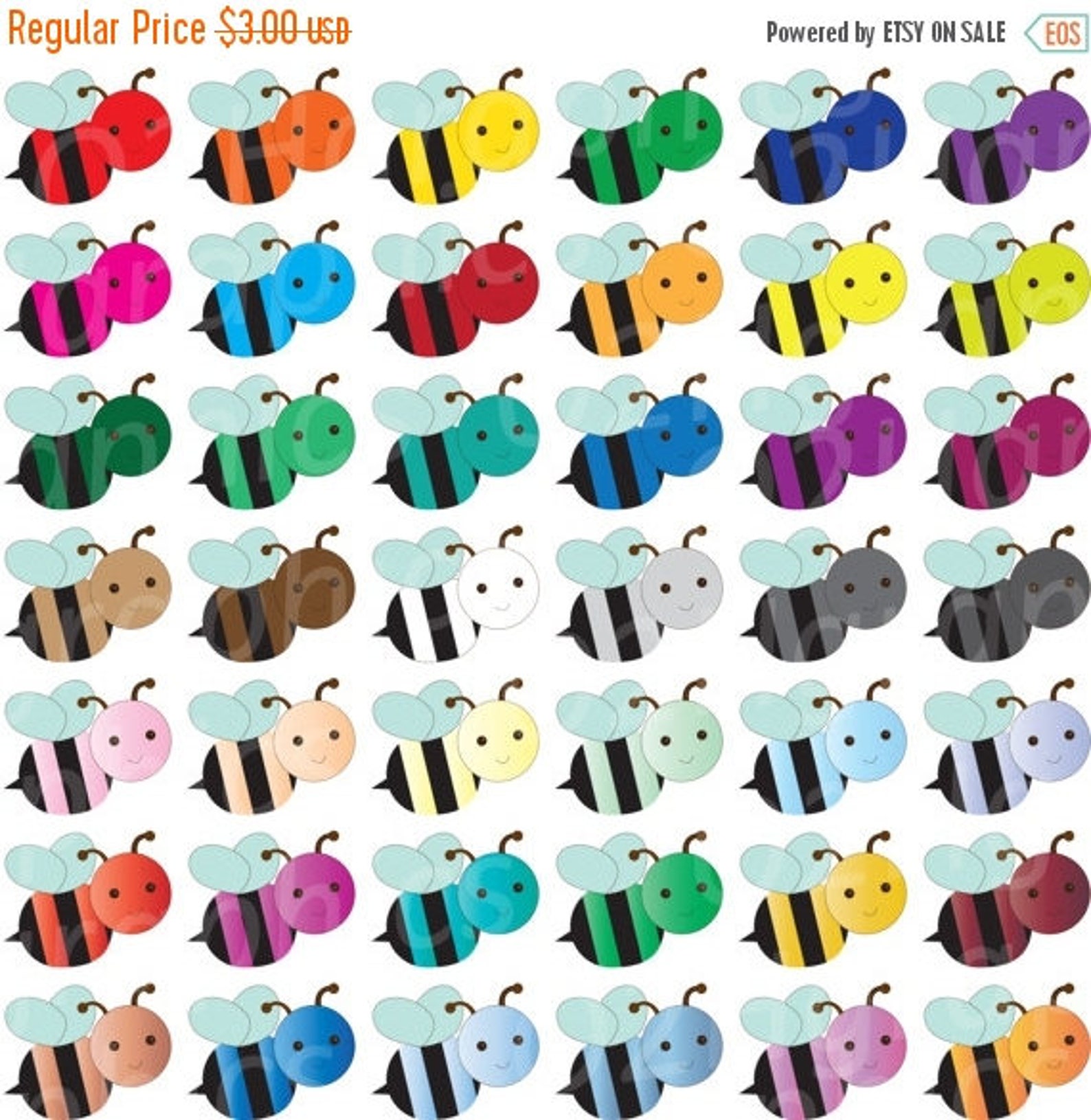 Bees Clipart, Insect Clip Art, Bee Icon, Bees Kness,bumble Bees, Vector ...