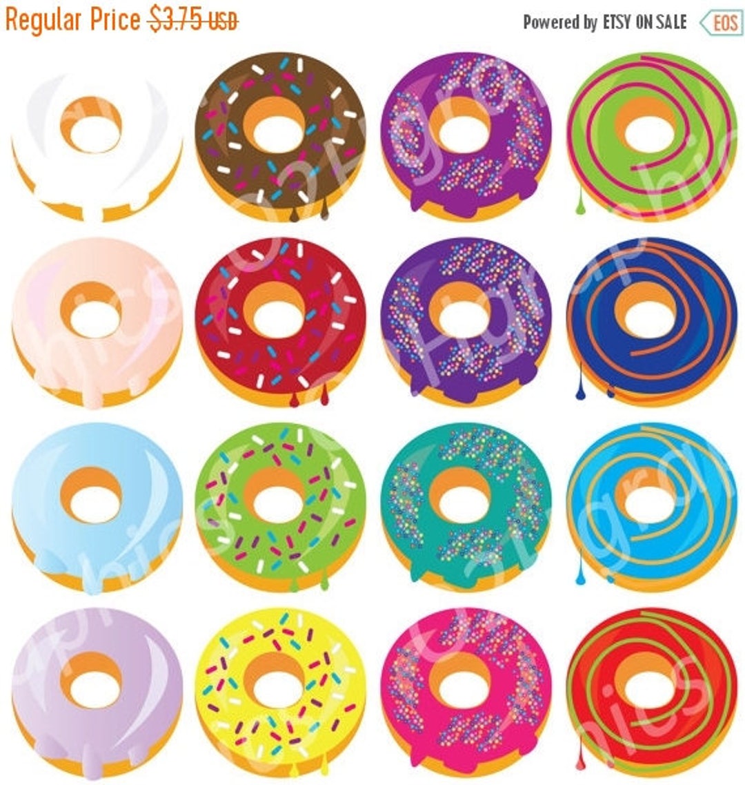Donuts Clipart, Bakery Clipart, Vector Clipart, Digital Scrapbooking ...