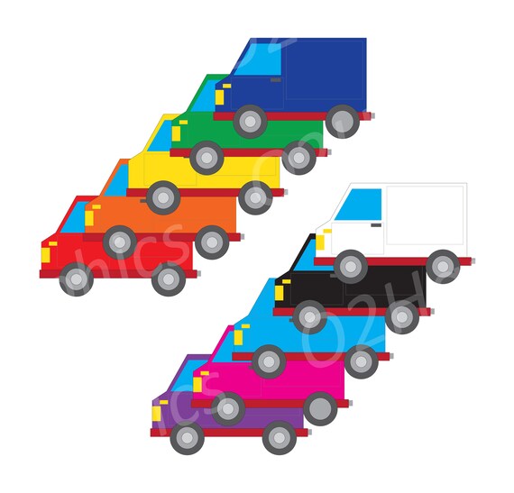 Van Clipart Vehicle Clipart Moving Van Clipart Vector - Etsy