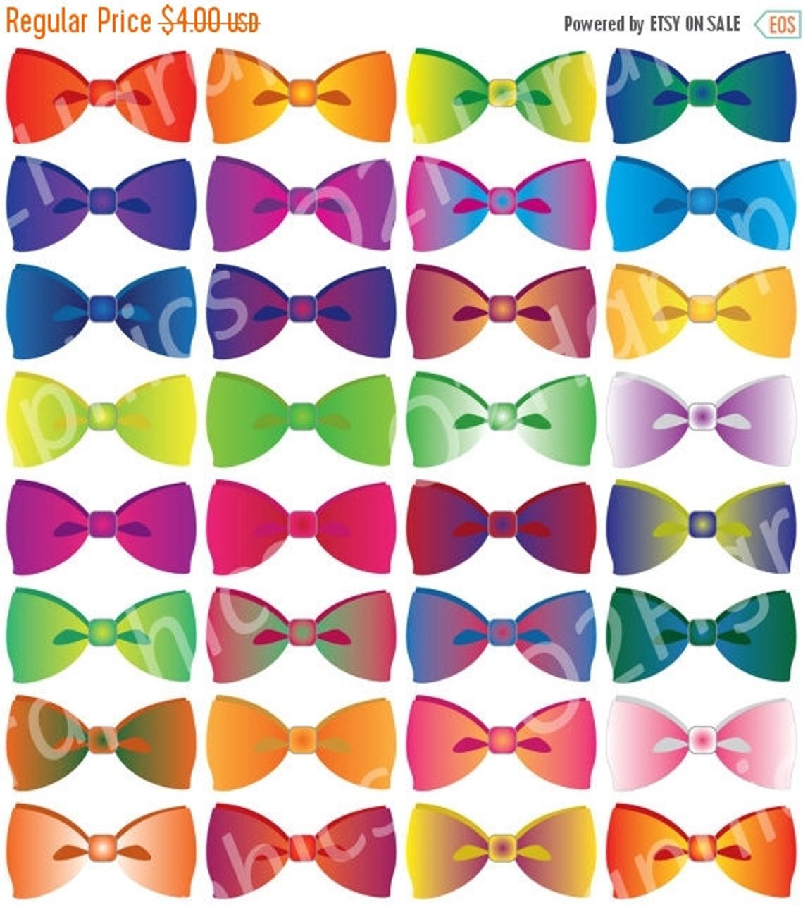 Bow Tie Clipart, Bow Tie Clip Art, Vector Clipart, Digital Scrapbooking ...