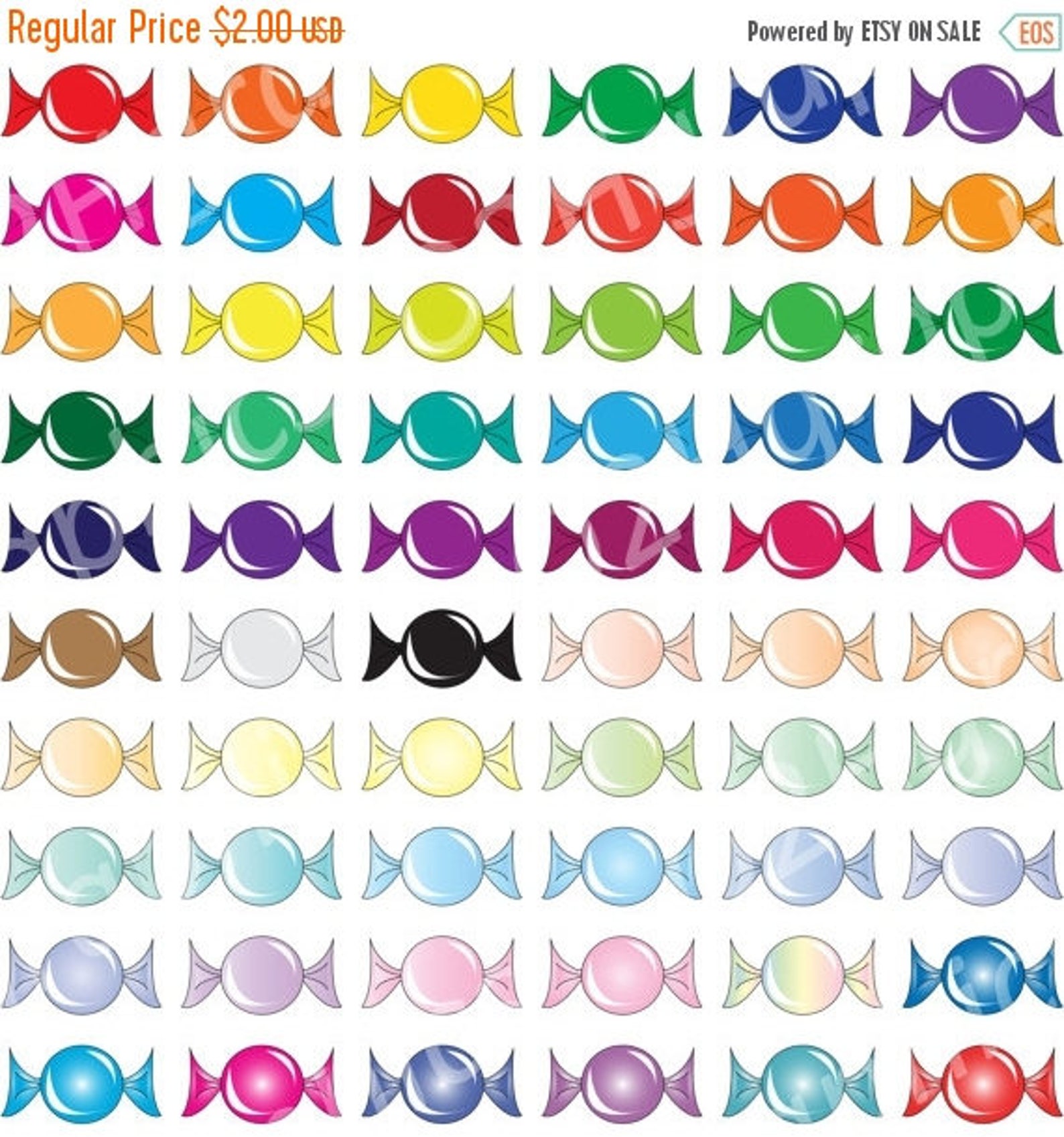 Candy Clipart, Sweets Clip Art, Vector Clipart, Digital Scrapbooking ...