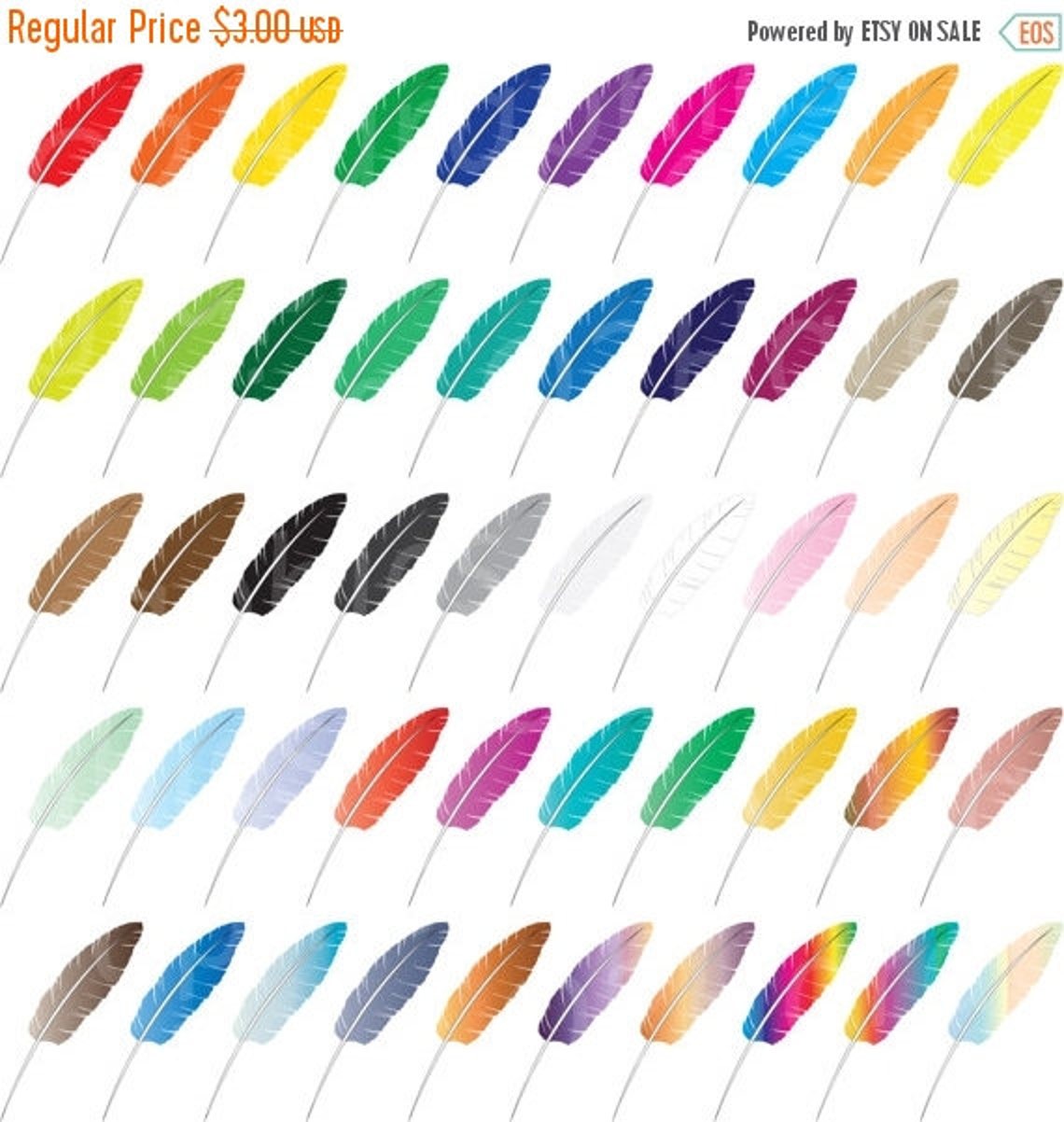 Colorful Feather Quill Pen Clipart, Feather Clip Art, Pen Icon ...