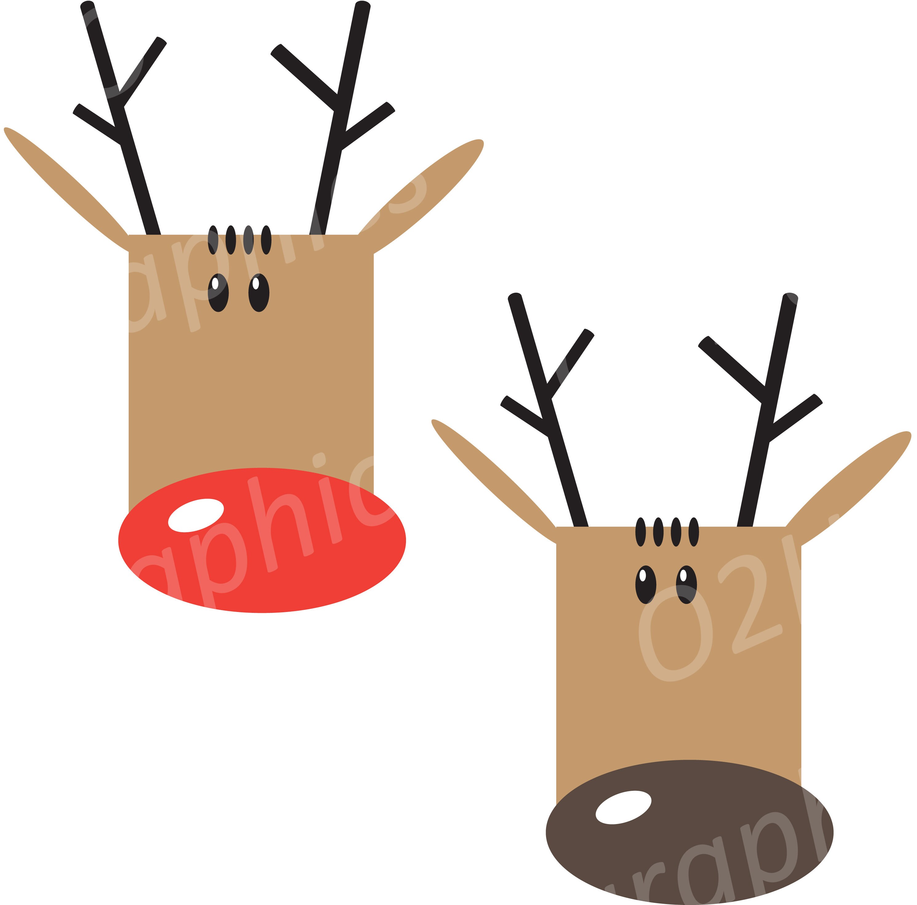 Reindeer Clipart, Deer Clipart, Rudolph, Christmas Clipart, Animal ...