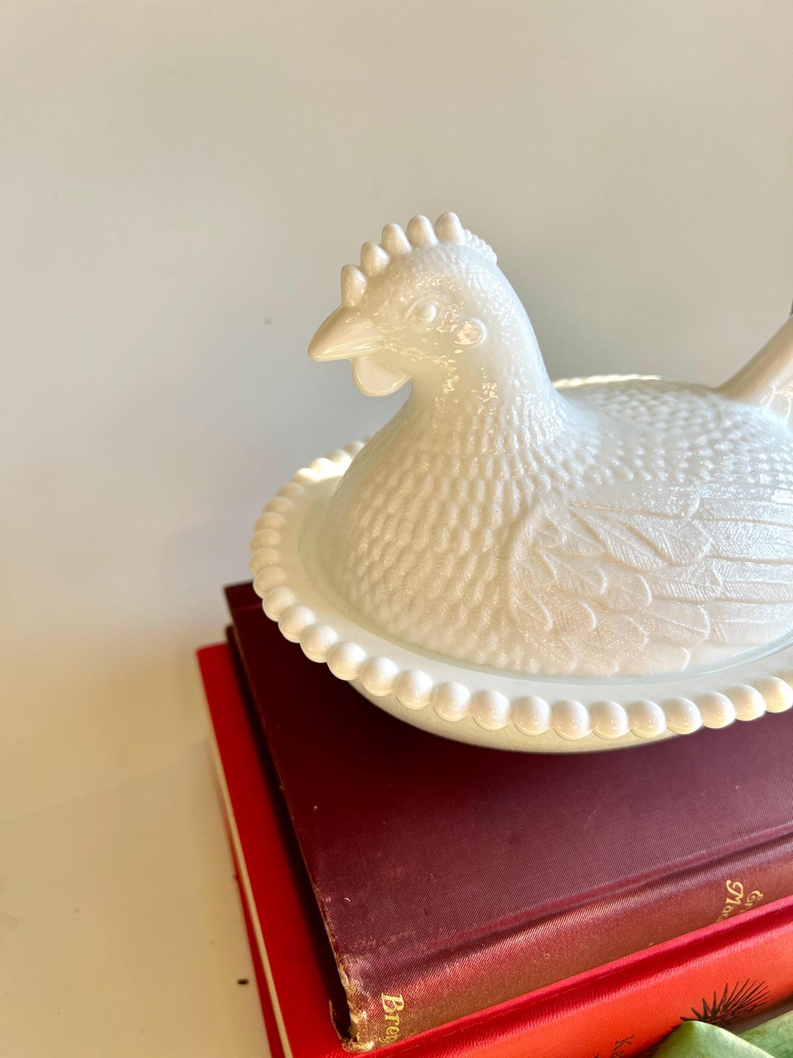 Vintage Milk Glass Hen on Nest Candy Dish Whimsical Farmhouse Decor ...