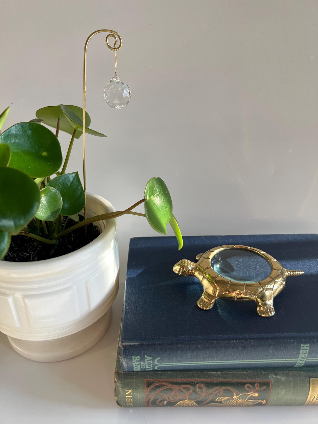 Vintage Brass Turtle Magnifying Glass and Paperweight Playful and ...