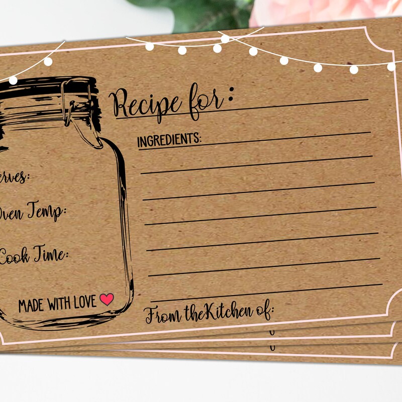 Rustic Recipe Cards - Etsy