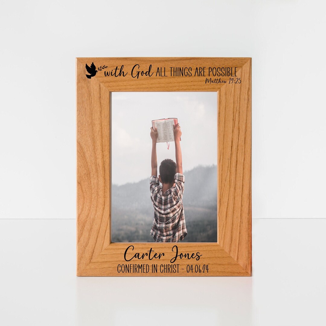 Confirmation in Christ Wood Picture Frame, Personalized Gift, Religious ...