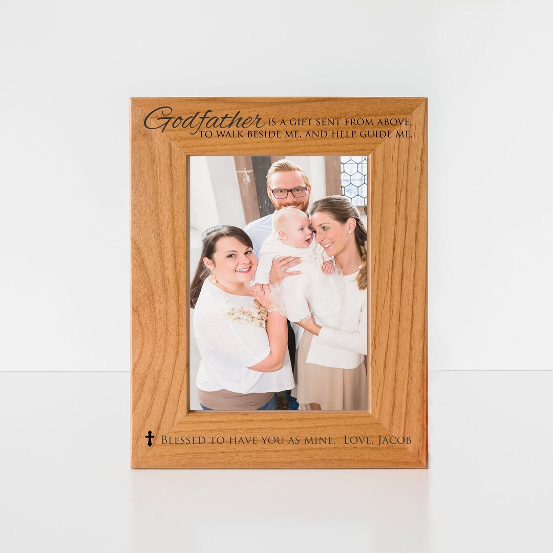 Godfather Gift, Personalized Picture Frame, Baptism Gift, Religious ...