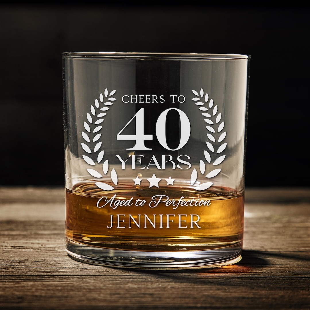 Personalized 40th Birthday Whiskey Glass: Milestone Gift - Etsy