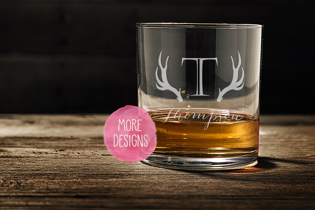 Whiskey Glass, Hunting Gifts for Men, Antler - Etsy