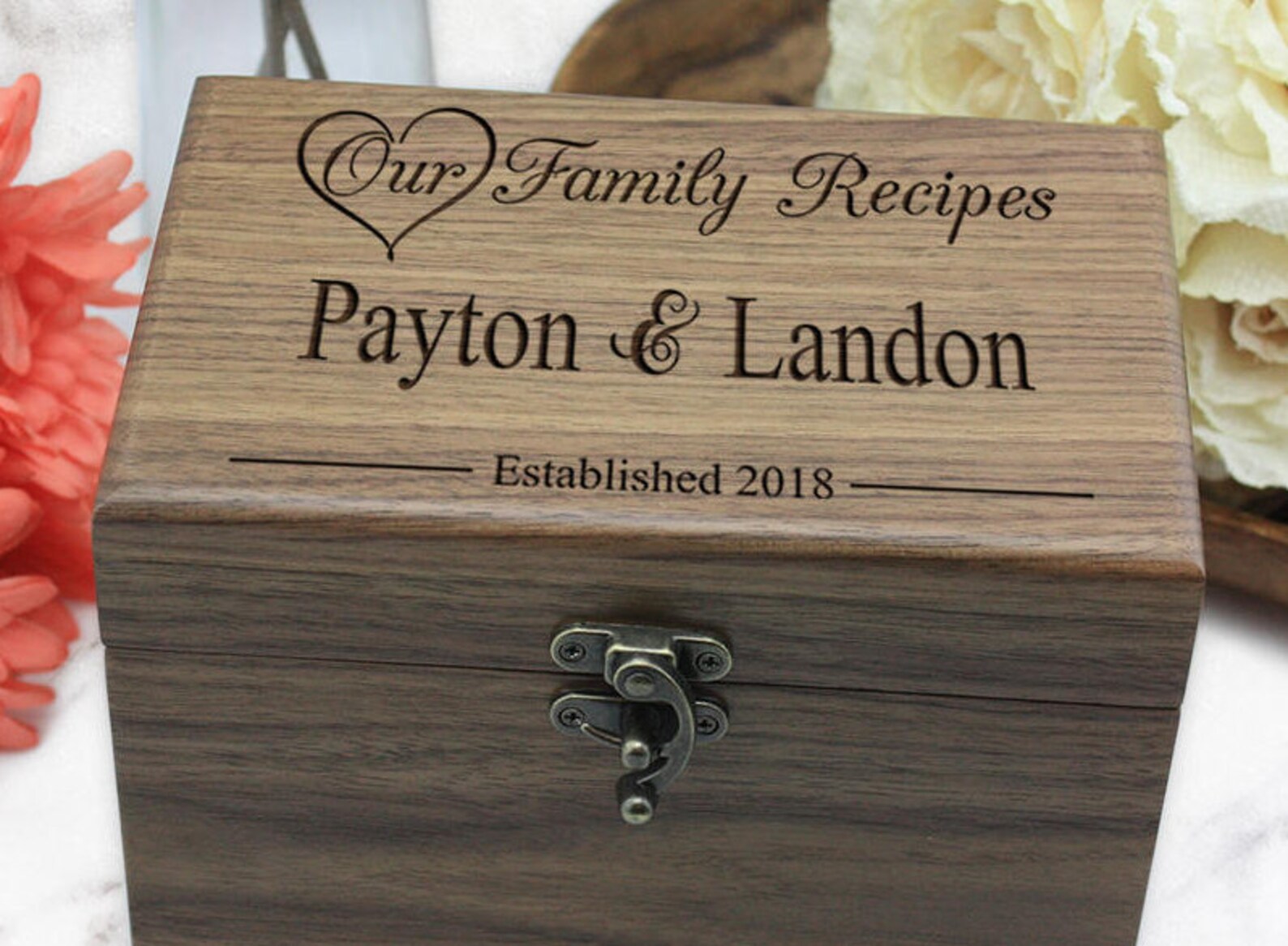 Custom Recipe Box Personalized Recipe Box Wedding Gifts | Etsy