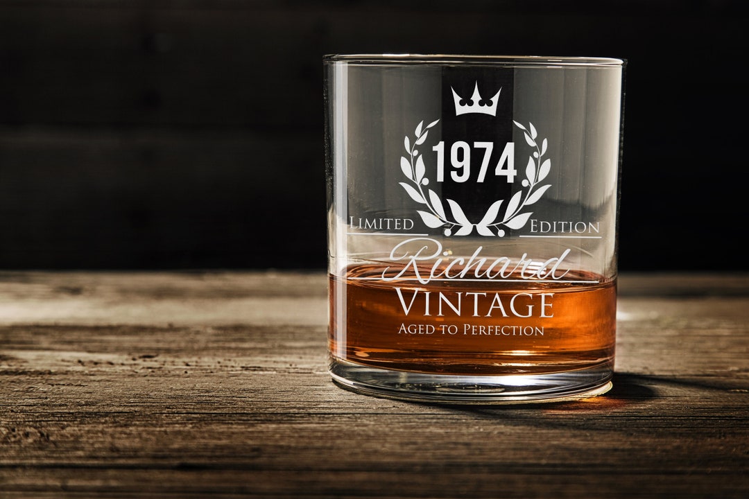 Engraved Rocks Glass, 50th Birthday Gift, Established Birthday, 50th ...