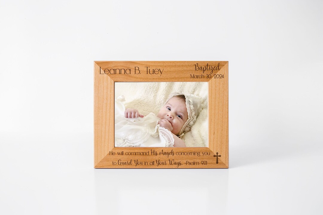 Personalized Engraved Baptism Picture Frame - Custom Baptism Gift ...