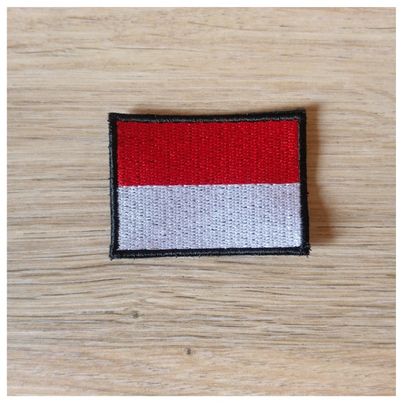 Écusson patch applique thermocollant Drapeau Monaco | Etsy