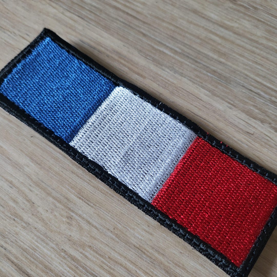 French Flag Patch With Velcro Backing, 10cm X 3cm, Blue, White, and Red ...