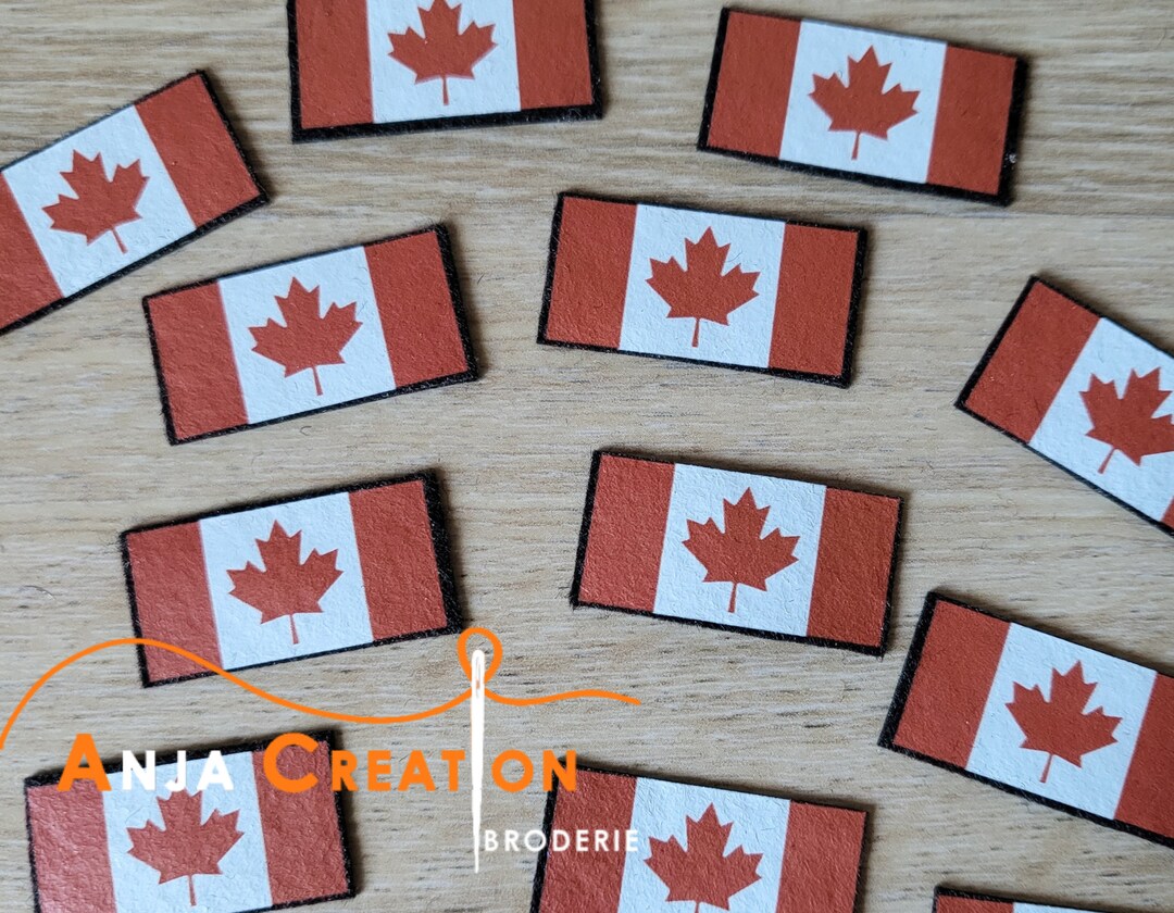 Small Canada Canadian Flag Iron-on Patch Patch Made in France ...