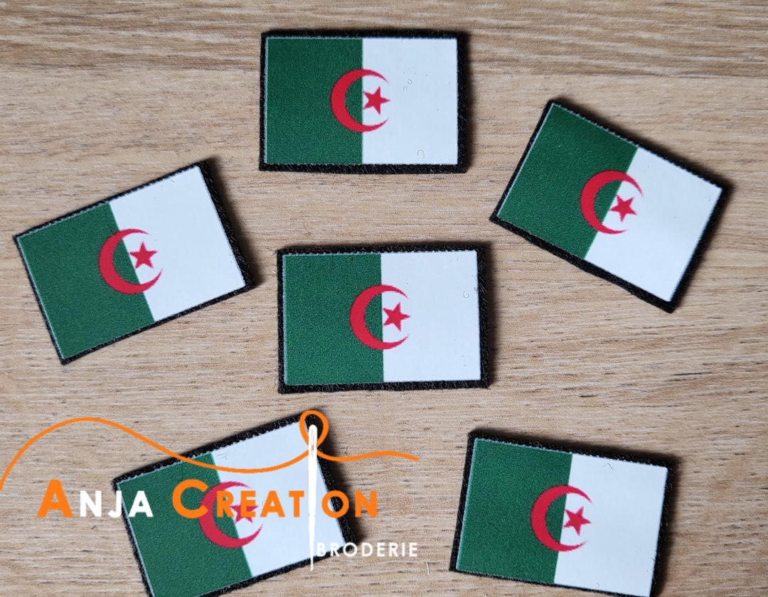 Small Printed Patch Algerian Algerian Flag Iron-on Patch Made in France Personalization ...