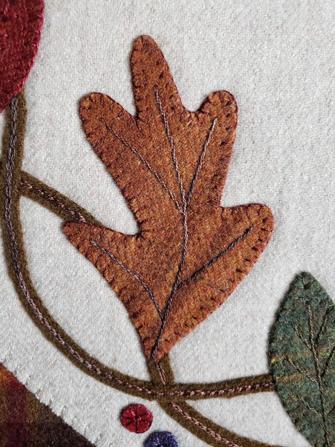 Autumn Splendor Wool Mat Finished Leaves Sunflowers - Etsy