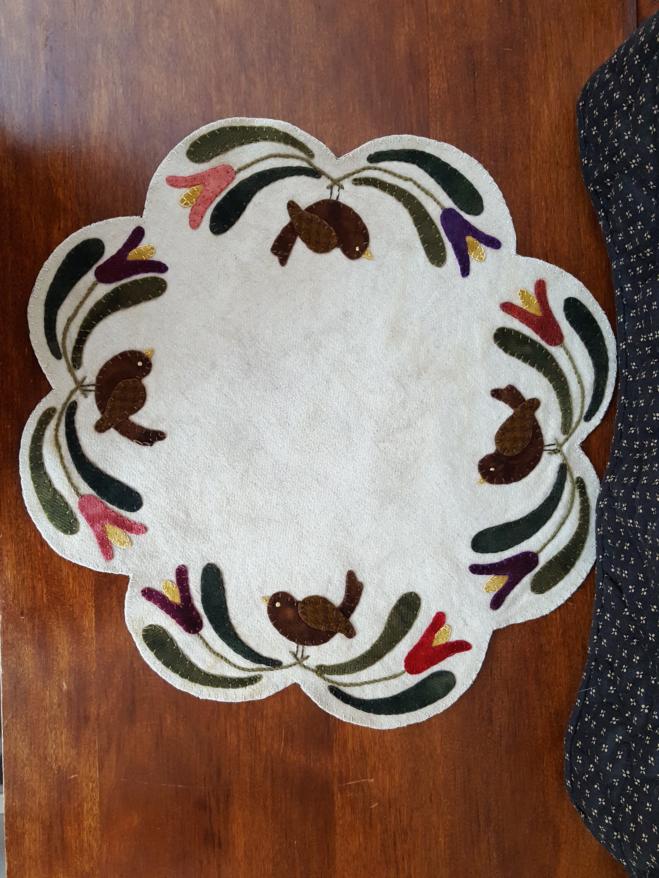 Birds of a Feather Wool Mat - Handmade - - Hand Dyed Wool - FREE ...