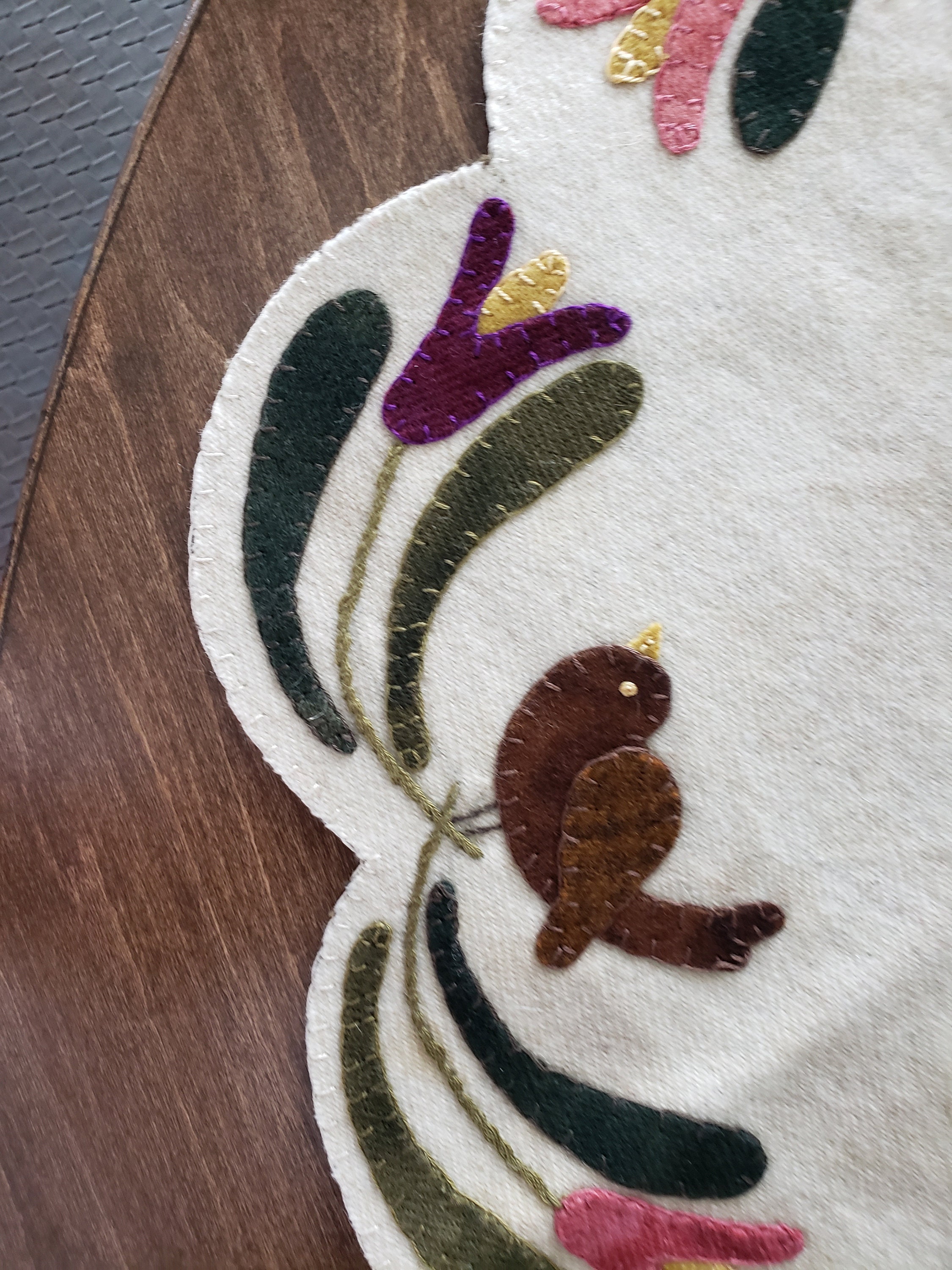 Birds of a Feather Wool Mat - Handmade - - Hand Dyed Wool - FREE ...