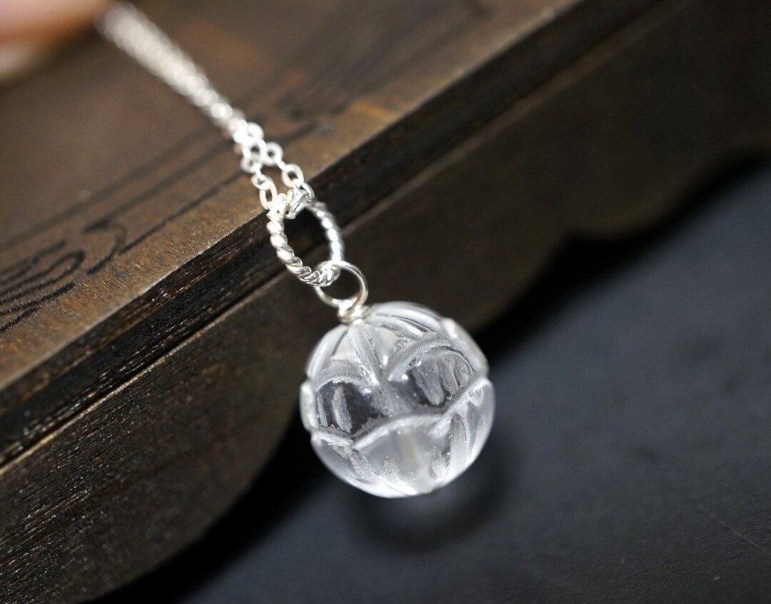 Clear Quartz Lotus Necklace - Lotus Flower Crystal Healing Jewelry ...