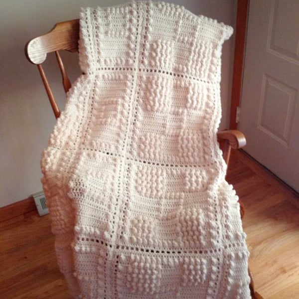 Popcorn Crocheted Blanket - Etsy