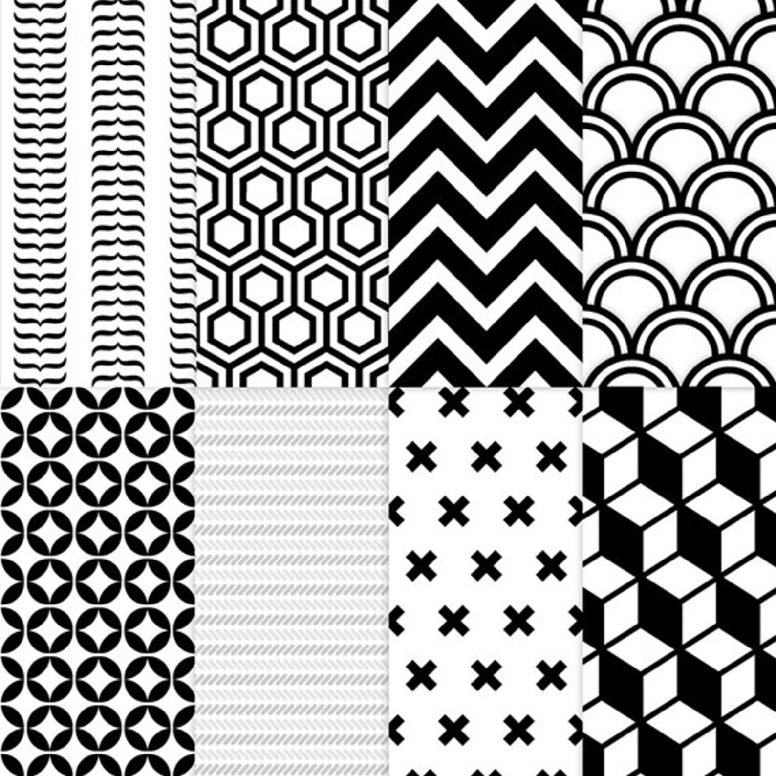Estampados geométricos en blanco y negro | Etsy