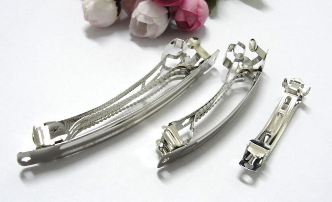 Wholesale 50pcs Silver Hair Clips----51x5mm Silver Barrette French ...