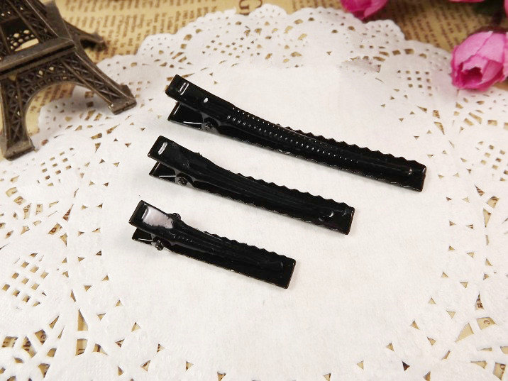 Wholesale 100pcs Silver /black Clip - 11mmx57mm Silver Tone/black Flat ...