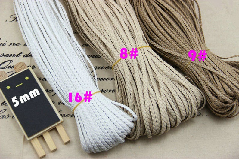 10yds 5mm Wide White Flat Faux Braid Leather Cord, Bracelet Cord, DIY ...