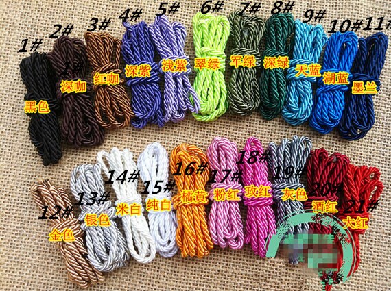 Wholesale 100yds 5mm Round Black/red/brown Twist Silk Cords - Etsy