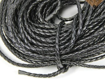 5.70mm Flat Black/brown Faux Braid Leather Cords String Rope,jewelry ...