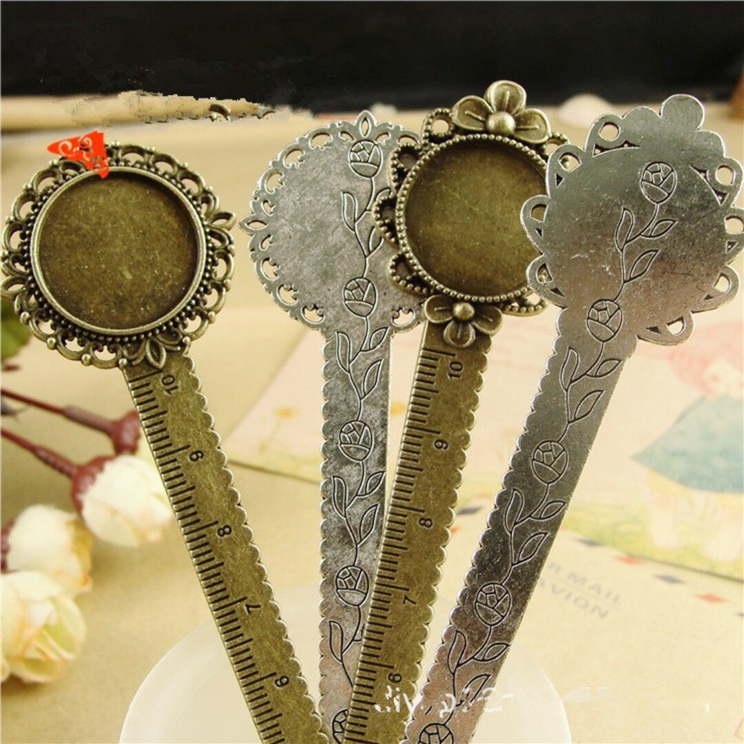 Wholesale-10pcs Antique Silver/antique Bronze Ruler Bookmark Base ...