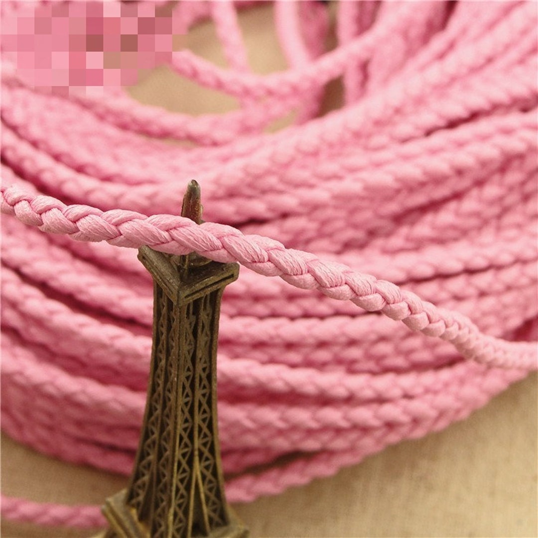 10yds 3mm Round Pink Soft Faux Braid Leather Cords String Rope,jewelry ...