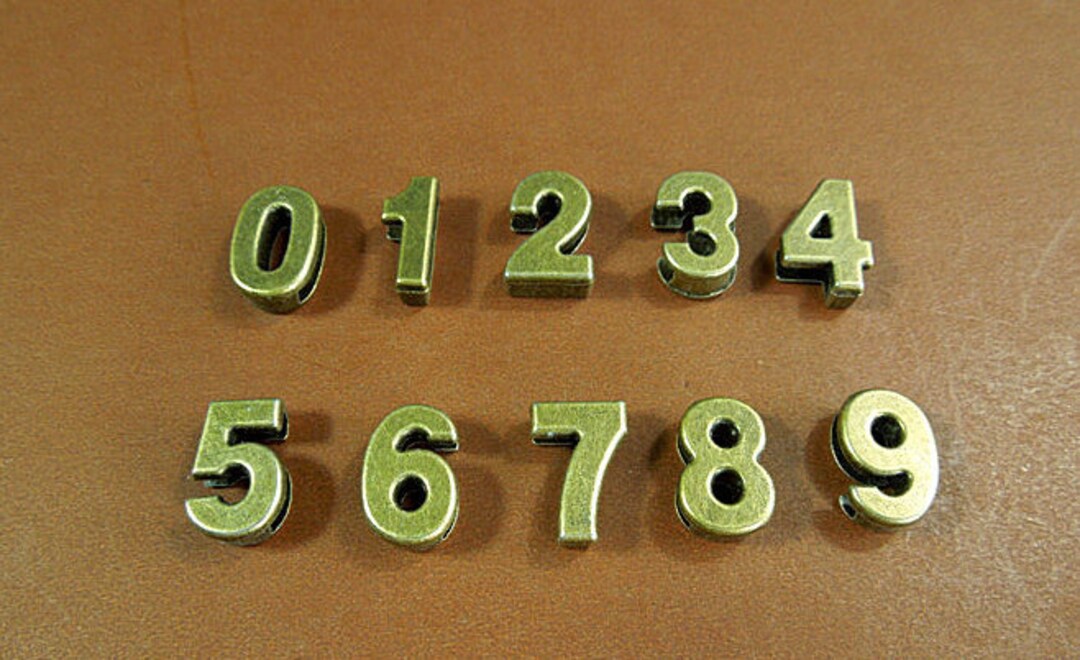 Antique Bronze Spacer Slider Number Beads Pendant Charm Finding,for ...