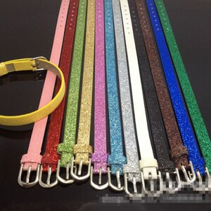 Wholesale 50pcs Adjustable Glitter Strap Blank Faux Leather Bracelet ...