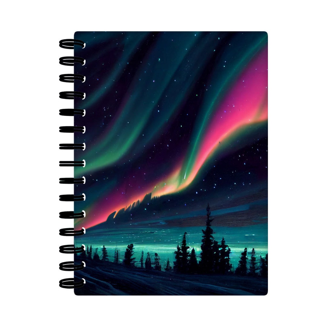 Snow Landscape Spiral Notebook Landscape Notebook Star Sky Notebook - Etsy