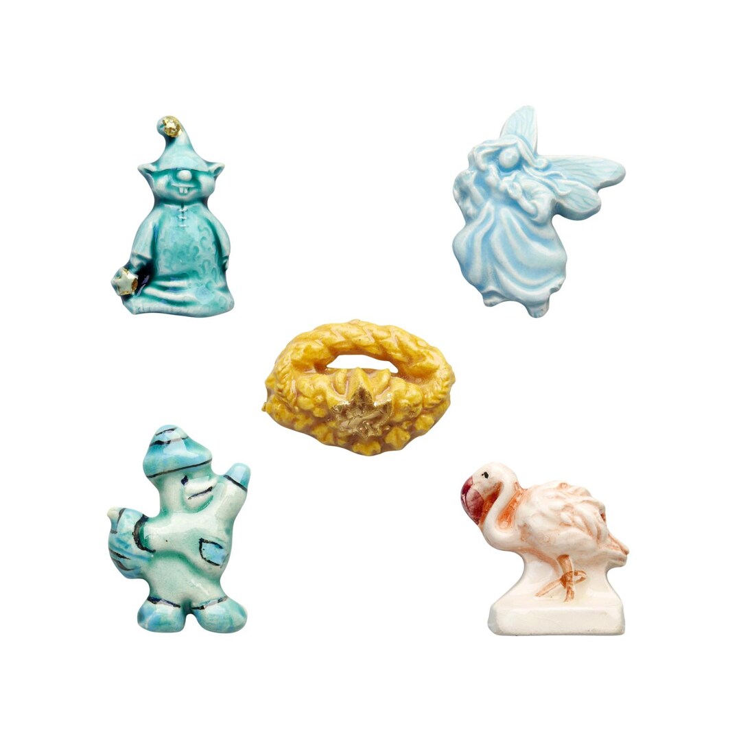 Vintage French Ceramic Feve: Gnome Wizard, Elf, Fairy, Flamingo ...